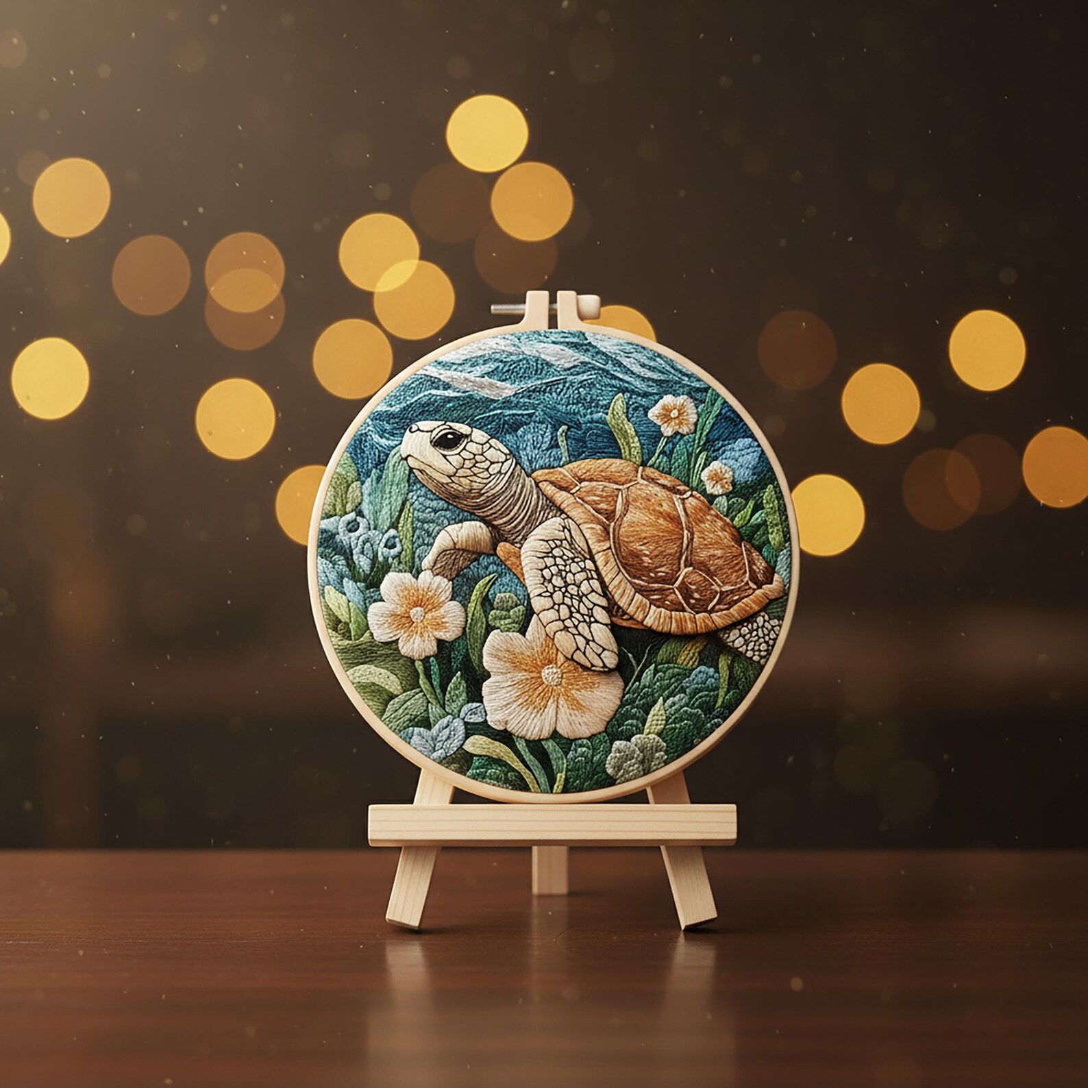 Sea Turtle Embroidery Kit – Satin Stitch Hoop Art Botanical | Modern ...