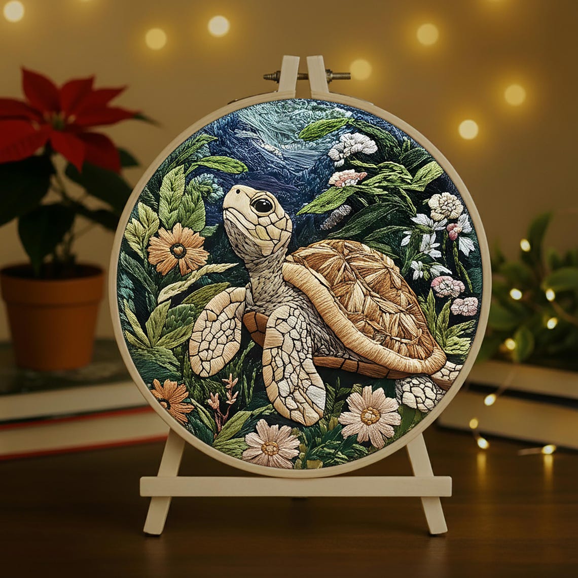 Sea Turtle Embroidery Kit – Satin Stitch Hoop Art Botanical | Modern ...