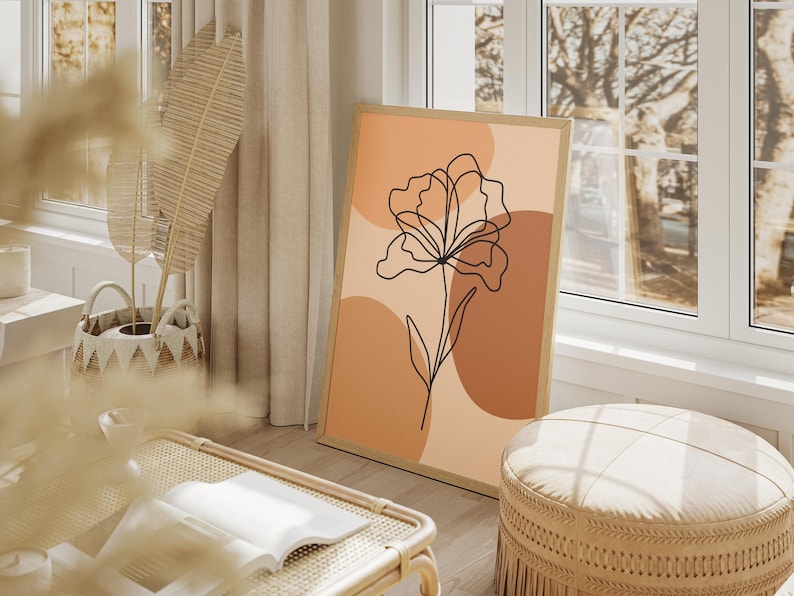 Floral Feminine Boho Art Print Set of 9, Terracotta Boho Decor (digital ...