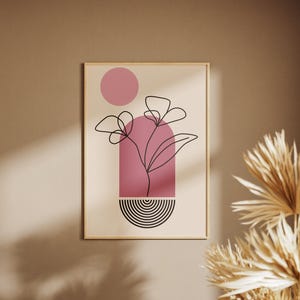 Floral Feminine Boho Art Print Set, Pink Boho Decor (digital Download ...