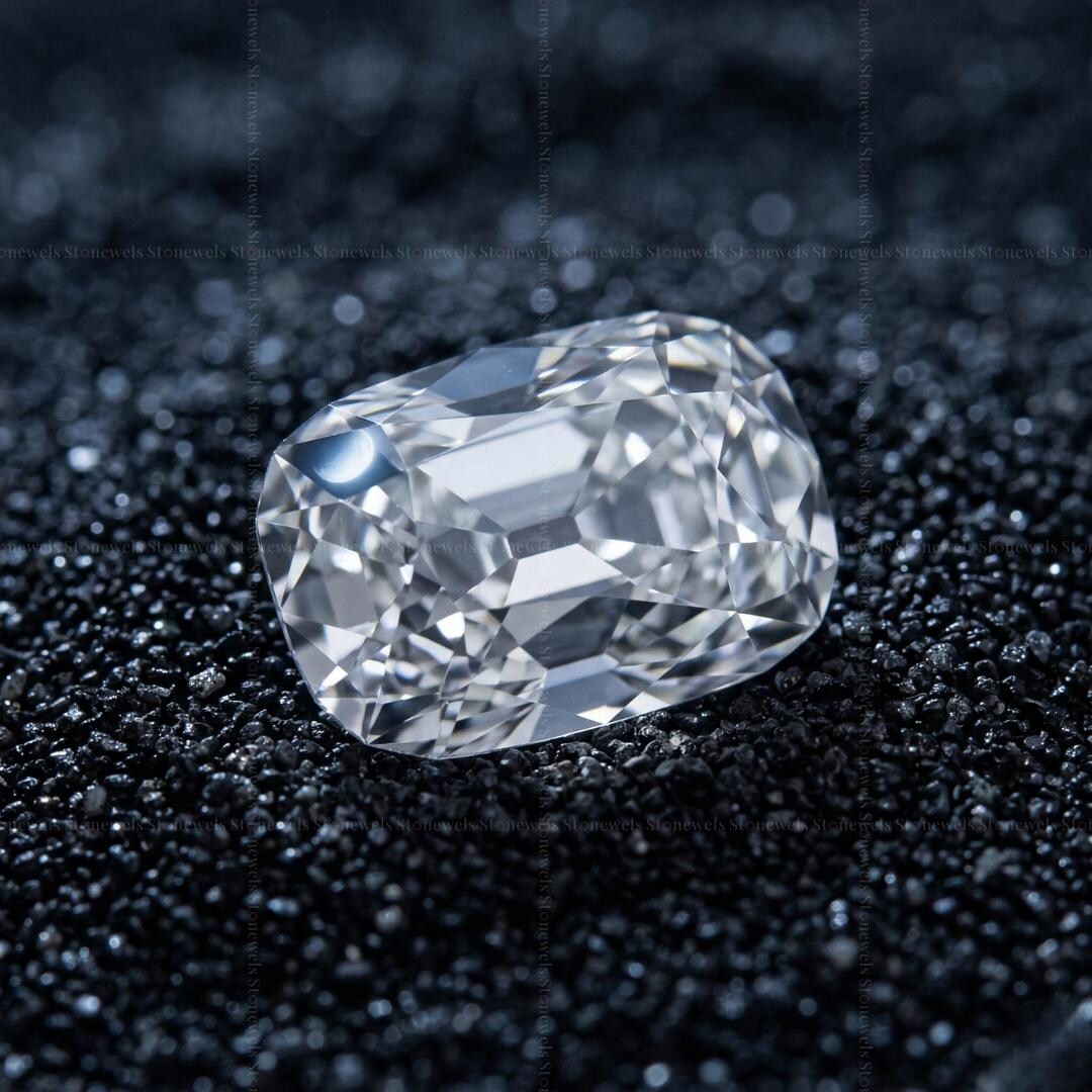 Elongated Old Miner Cut Lab Grown Diamond Loose Stone | Antique Style ...