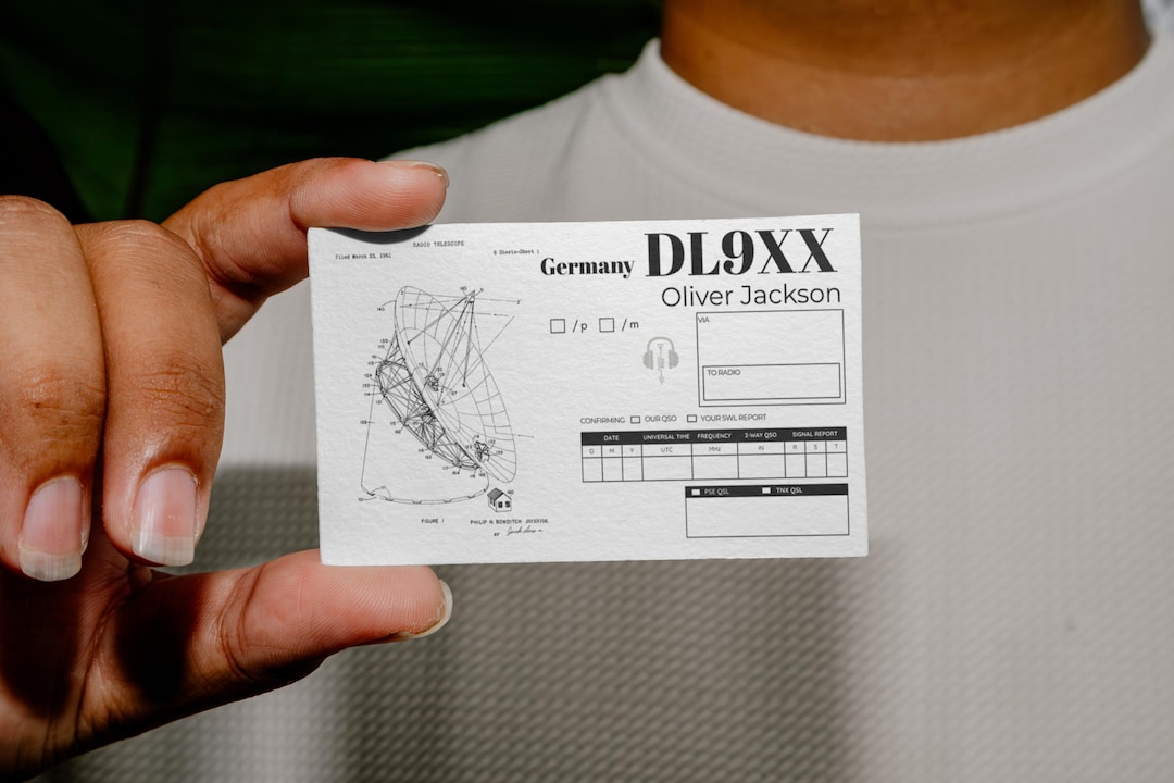 Custom Ham Radio QSL Card | Minimalist Radio Telescope Design - Etsy