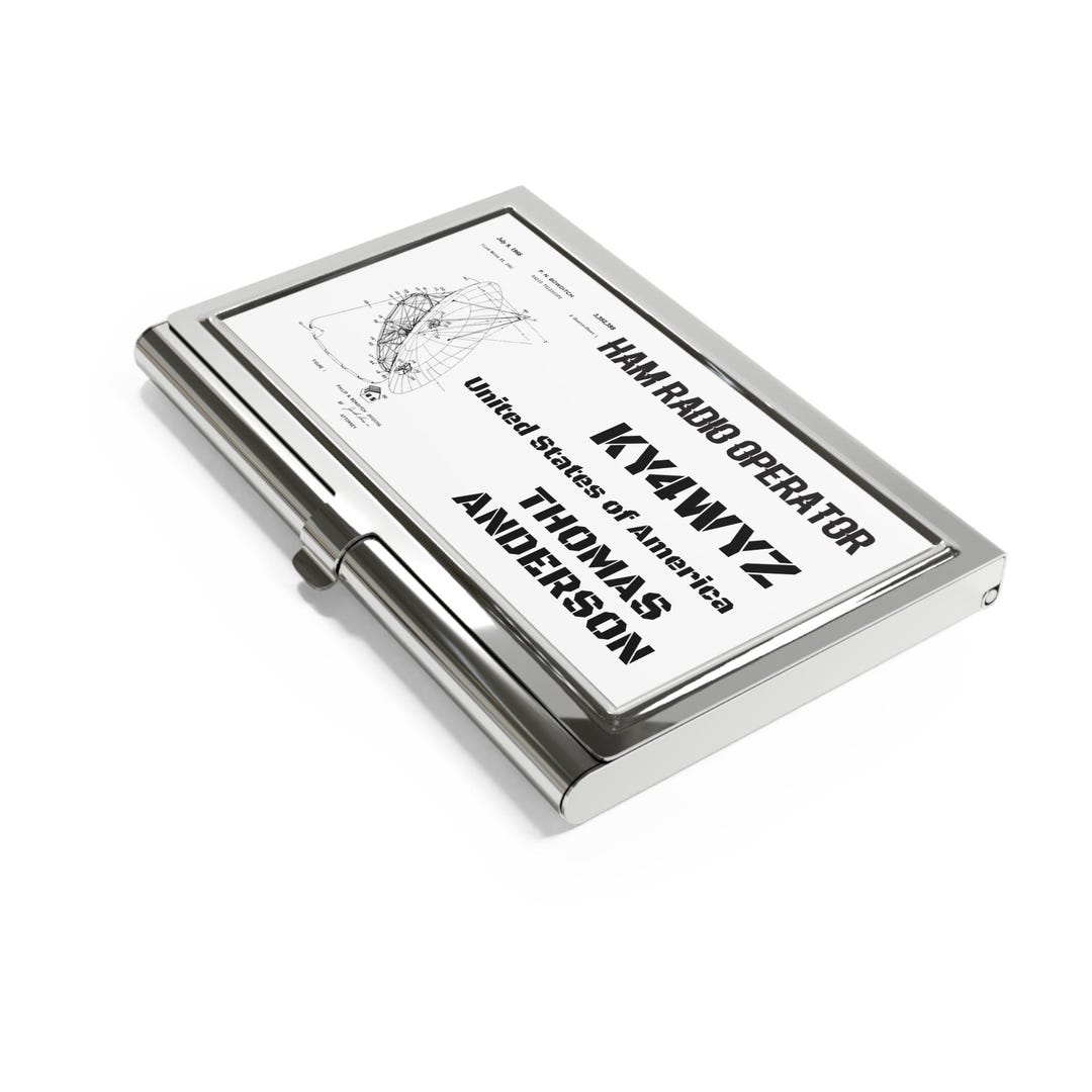 Personalized Ham Radio Business Card Case | Antenna Design, Callsign ...