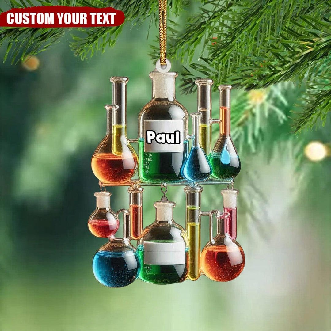 Personalized Glass Chemistry Christmas Ornament Gift for Teacher ...