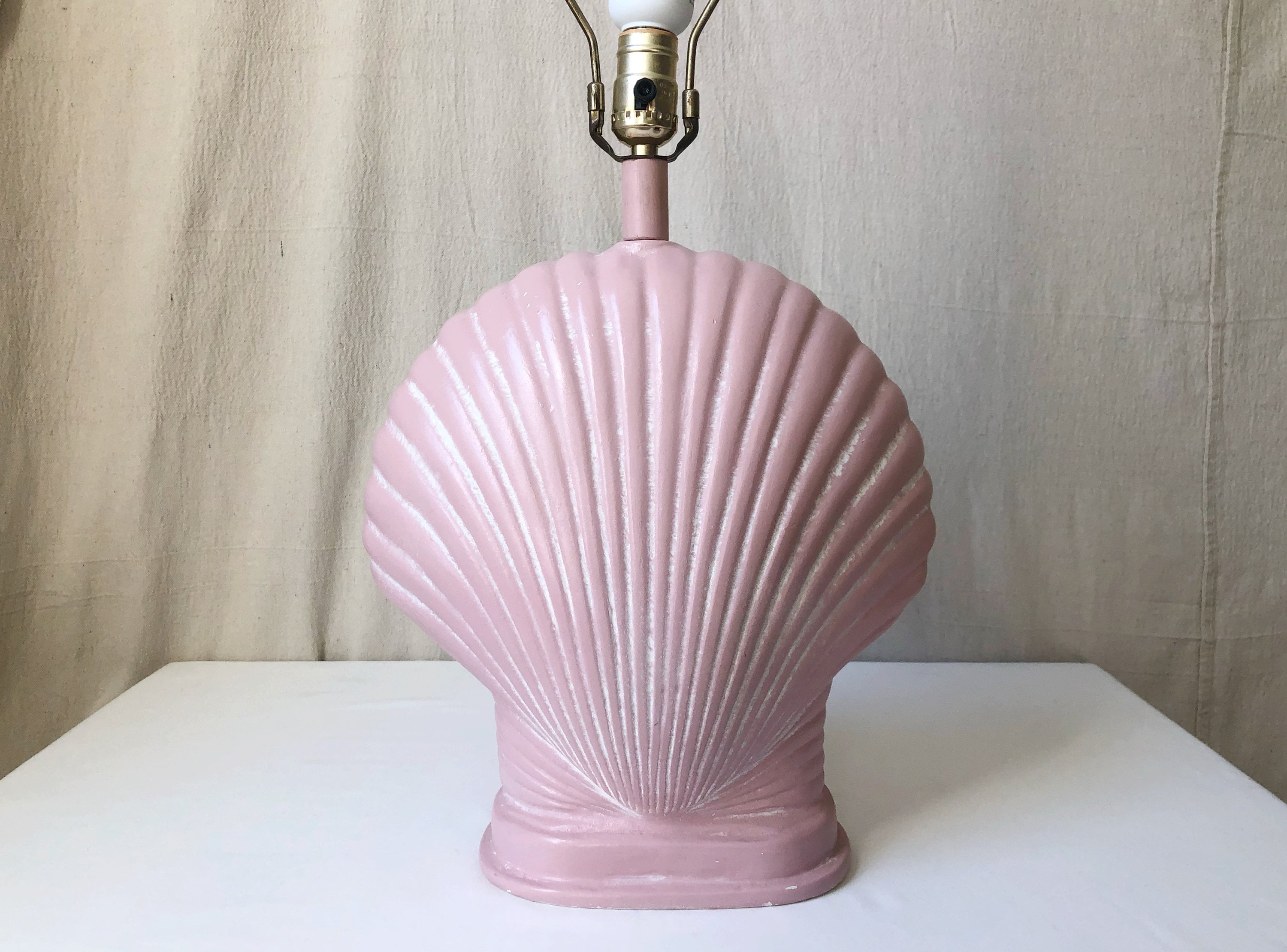Ceramic Ribbed Table Lamp 1980s Pink lamp night stand lamp light art ...