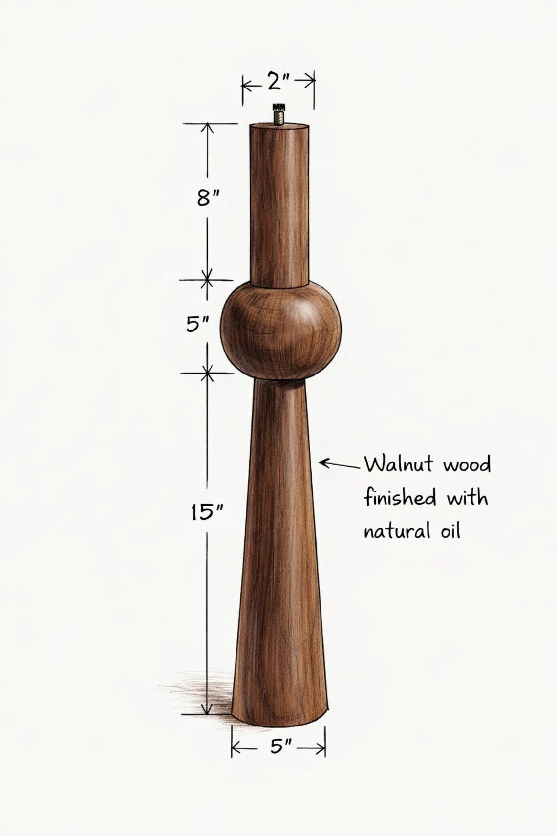 Set of 4 Mid-century Modern Walnut Table Legs – Vintage Tapered Wood ...