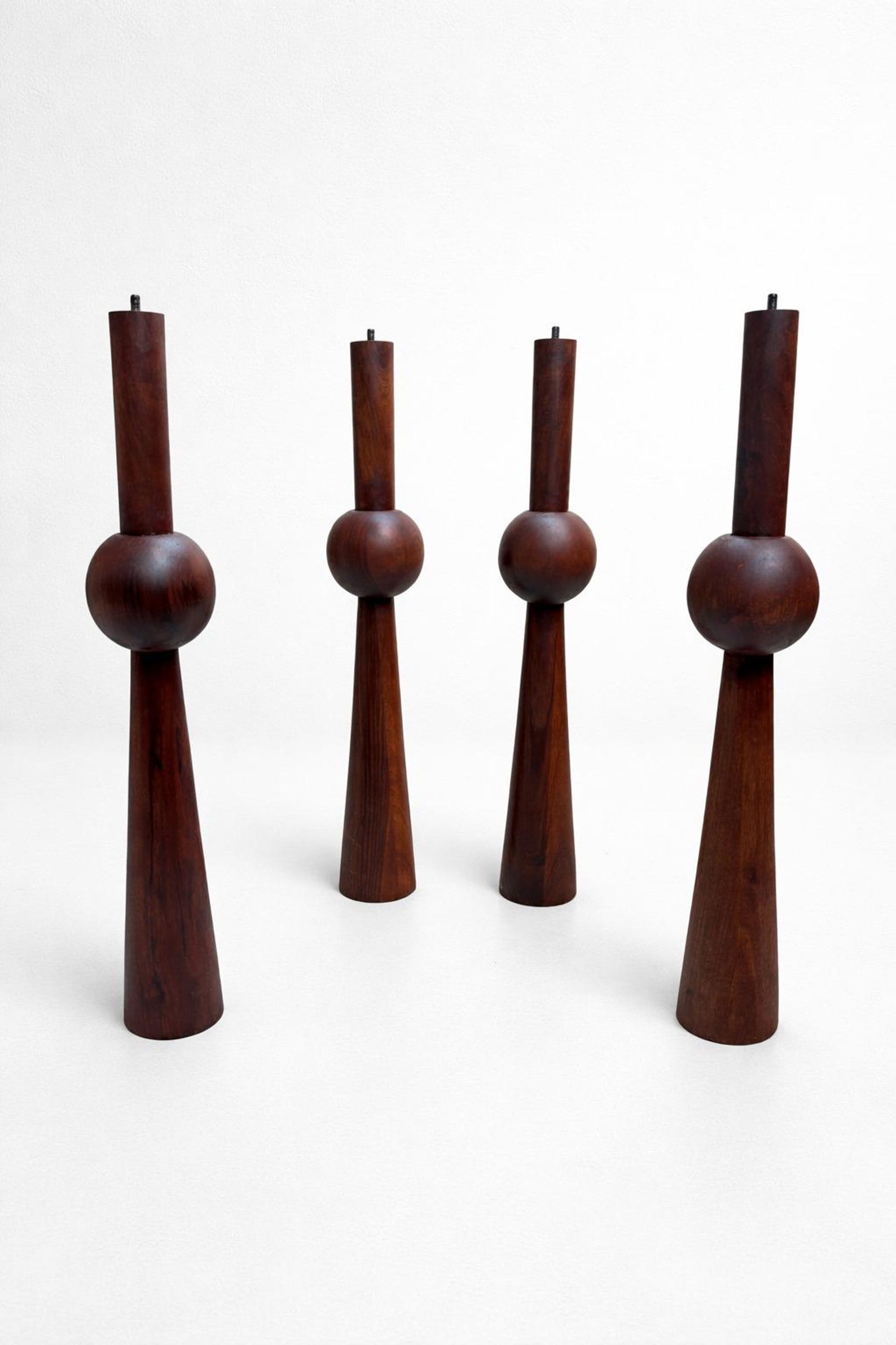 Set of 4 Mid-century Modern Walnut Table Legs – Vintage Tapered Wood ...