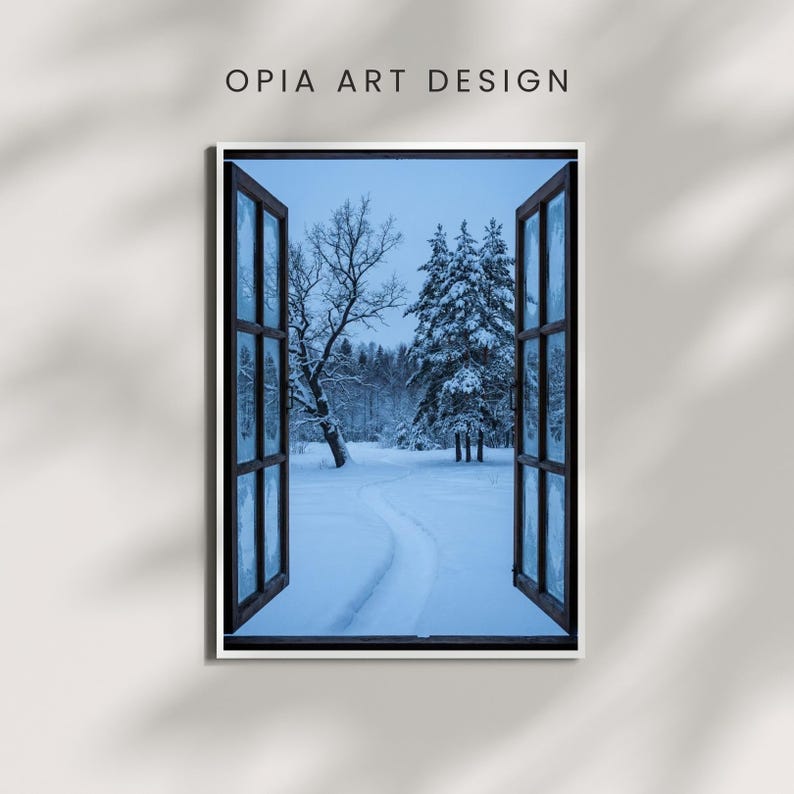 Fake Window View, Four Seasons Art Set, Open Window Illusion, Forest ...