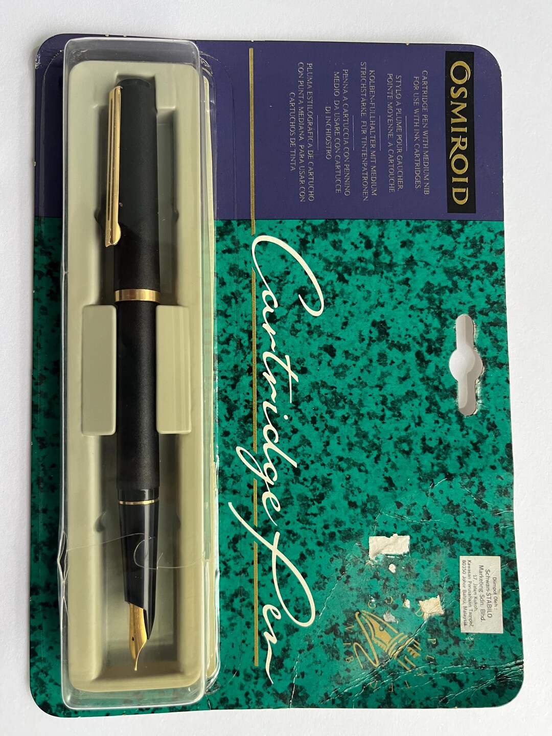 Osmiroid Cartridge Fountain Pen – Vintage Black & Gold – Made in ...