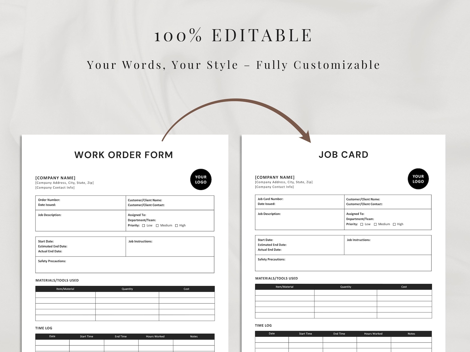 Work Order Template| Editable in Word & Google Docs | Business Work ...