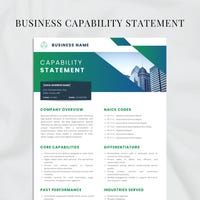 Capability Statement Template Canva Business Profile, Flyer Corporate ...