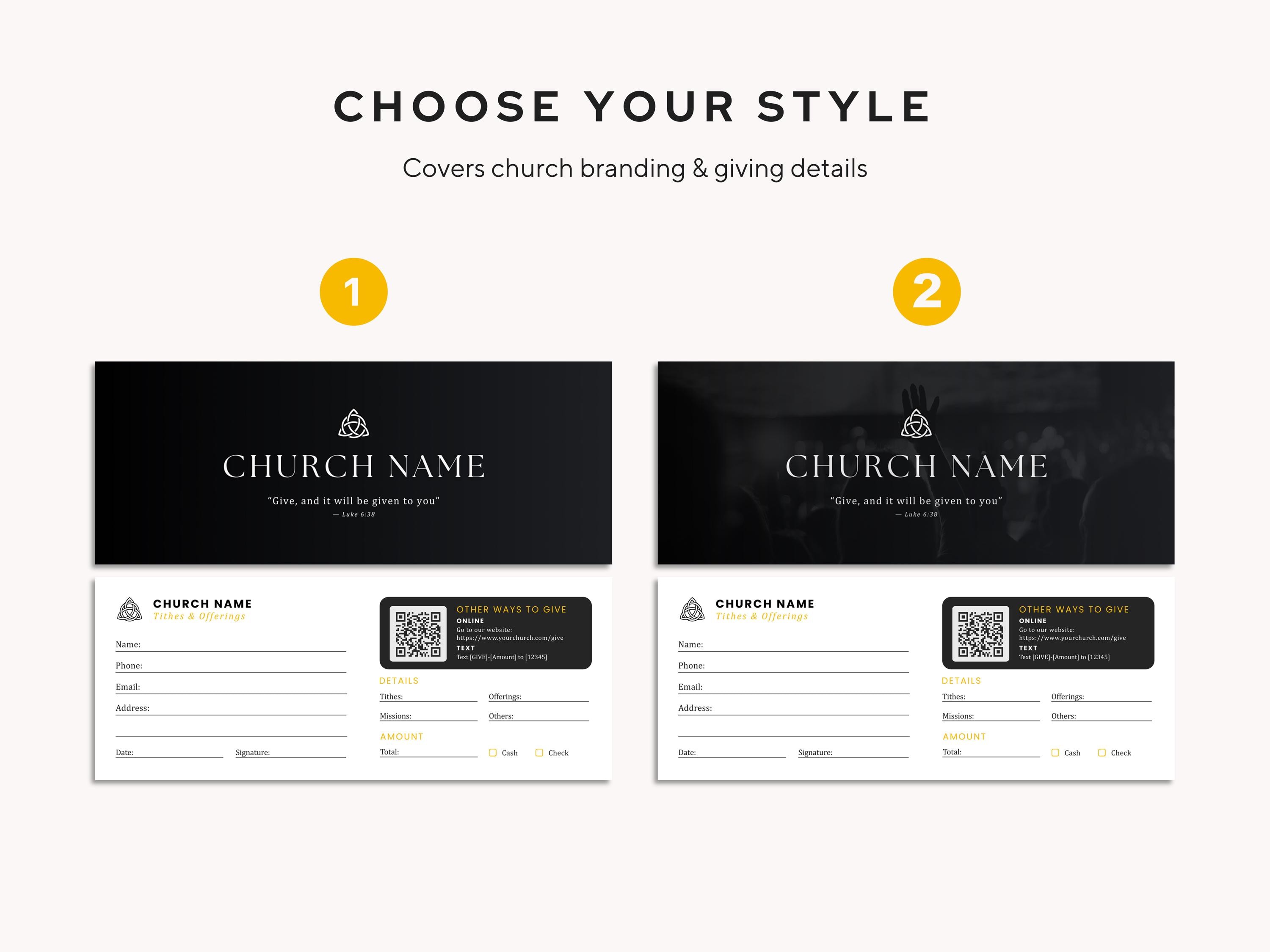 Church Tithe Envelope Template | 2-sided Giving Envelope | Offering ...