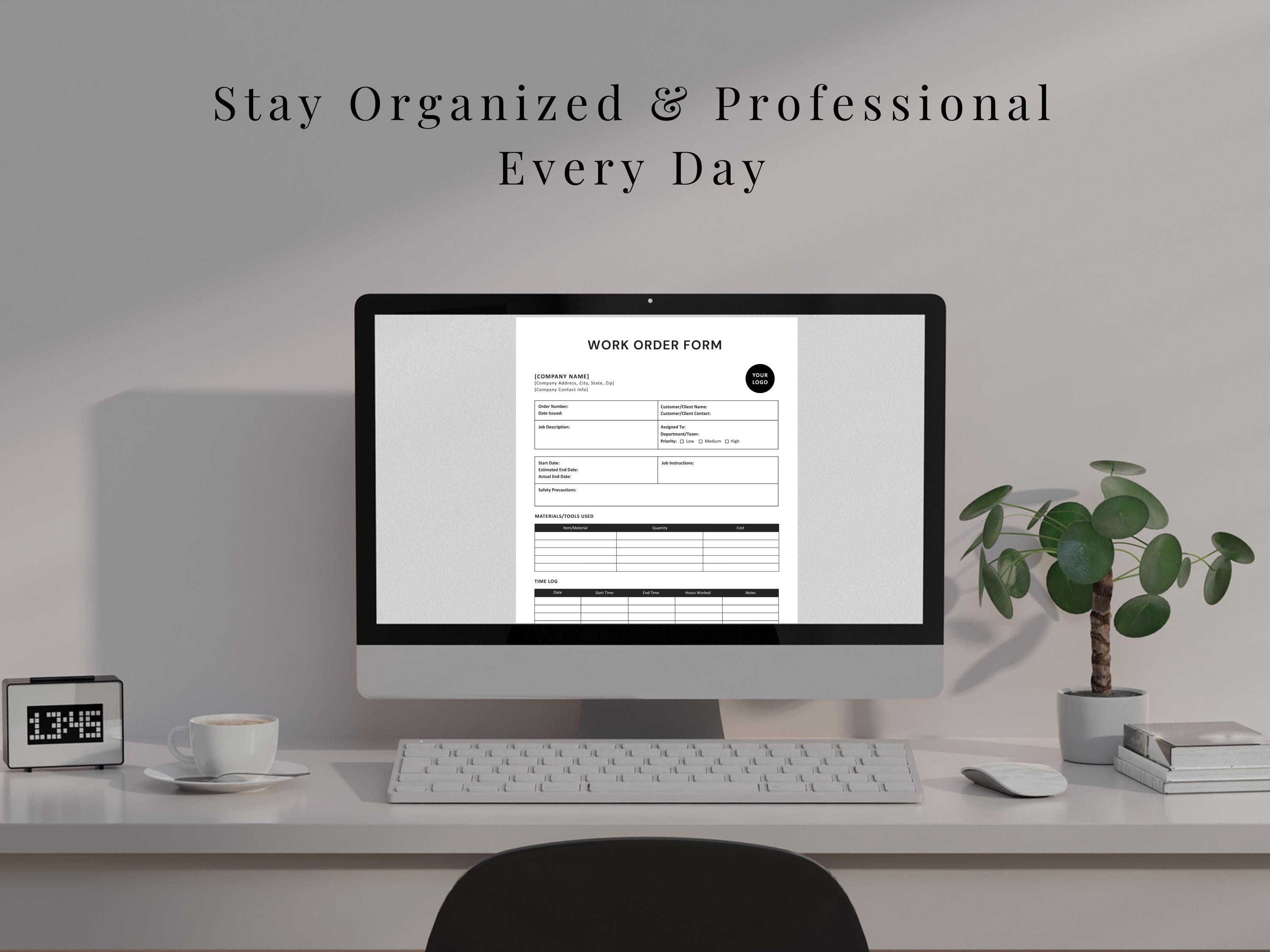 Work Order Template| Editable in Word & Google Docs | Business Work ...
