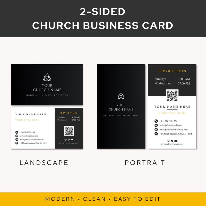 Pastor Business Cards - Etsy