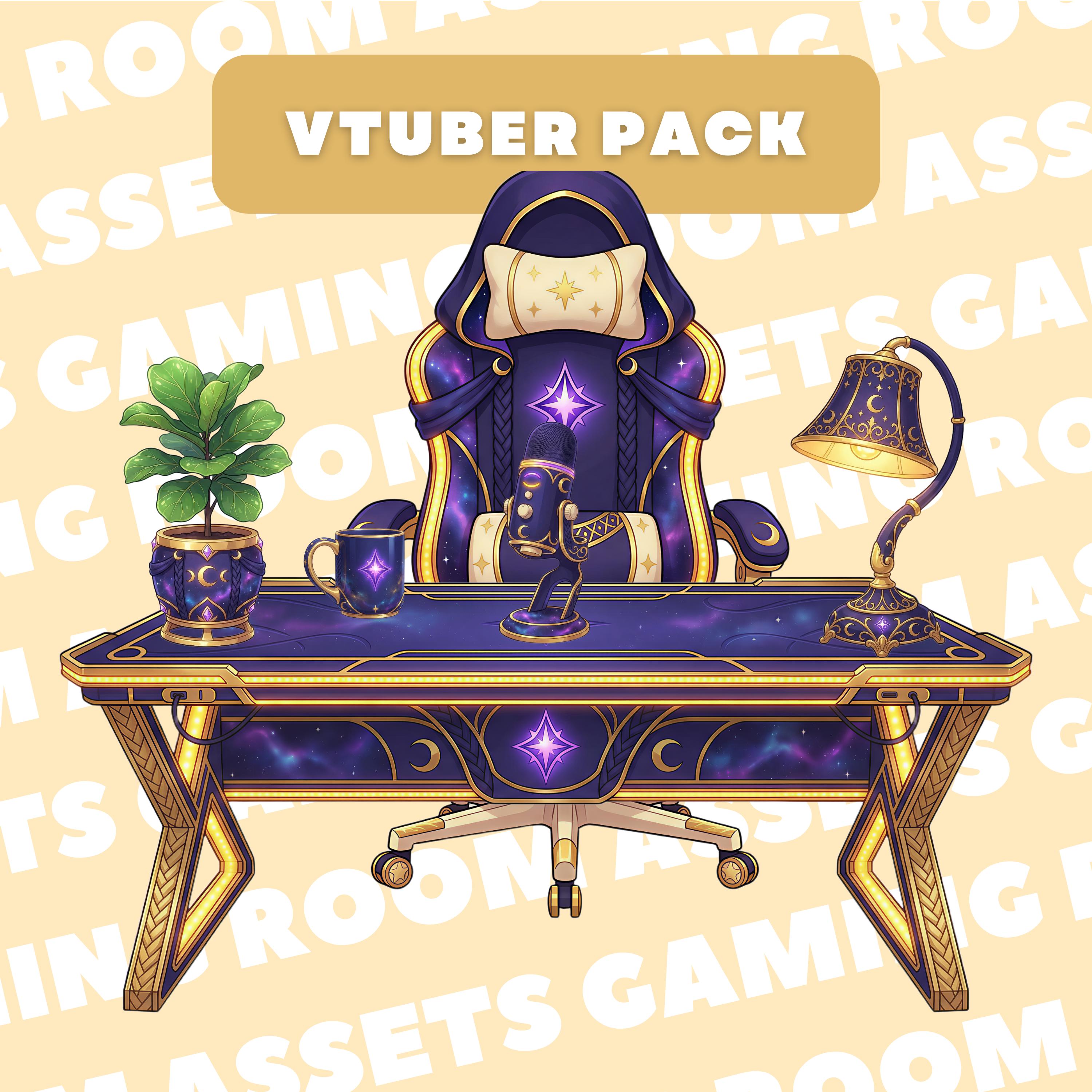 Celestial Vtuber Room Asset Pack | 2D Streaming Kit | Gaming Chair ...