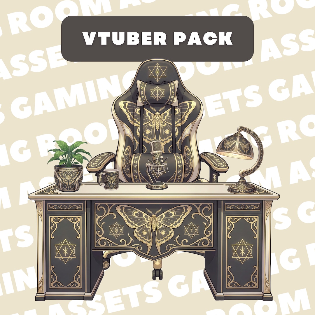 Mystical Moth Vtuber Room Asset Pack | 2D Streaming Kit | Gaming Chair ...