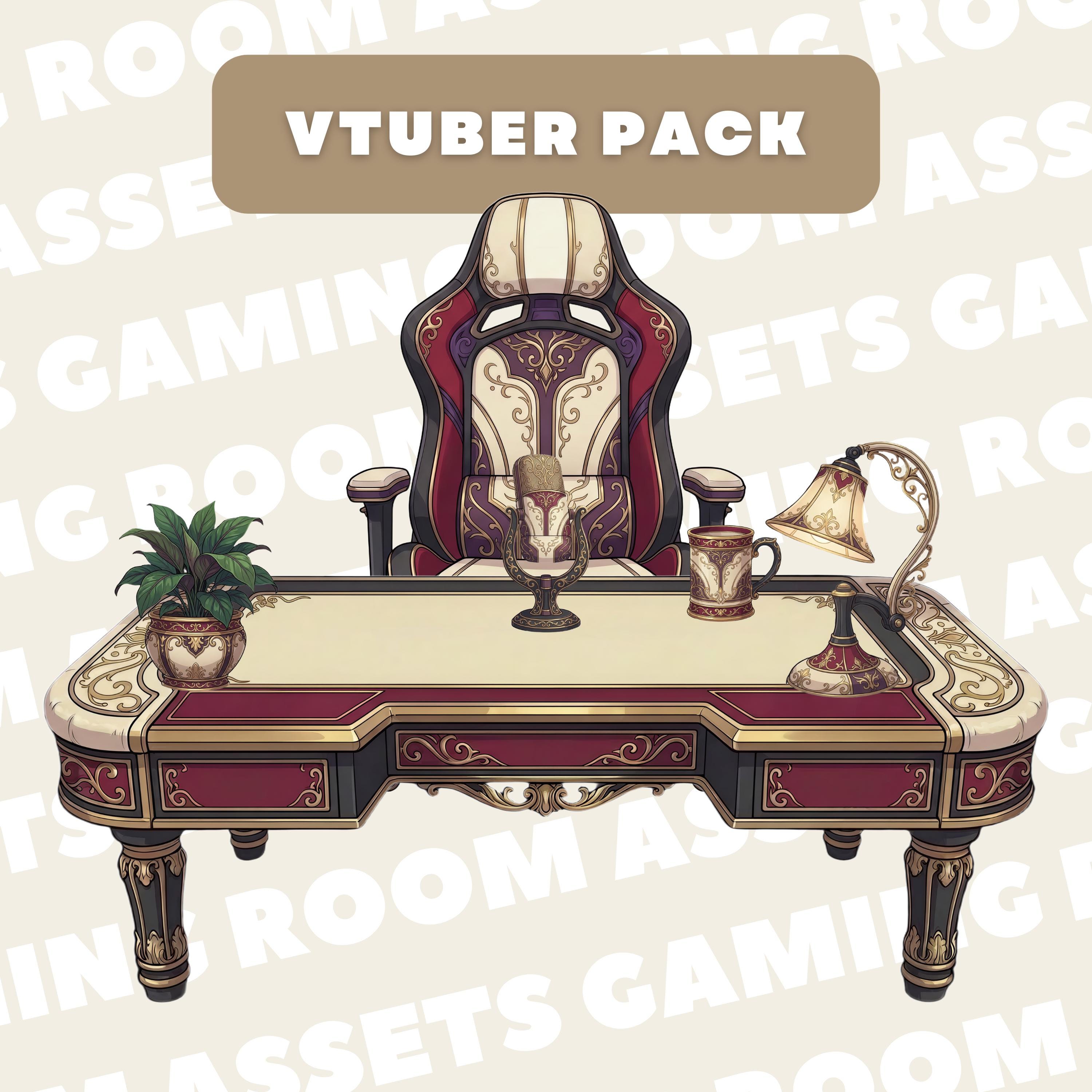 Elegant Vtuber Room Asset Pack | 2D Streaming Kit | Gaming Chair ...