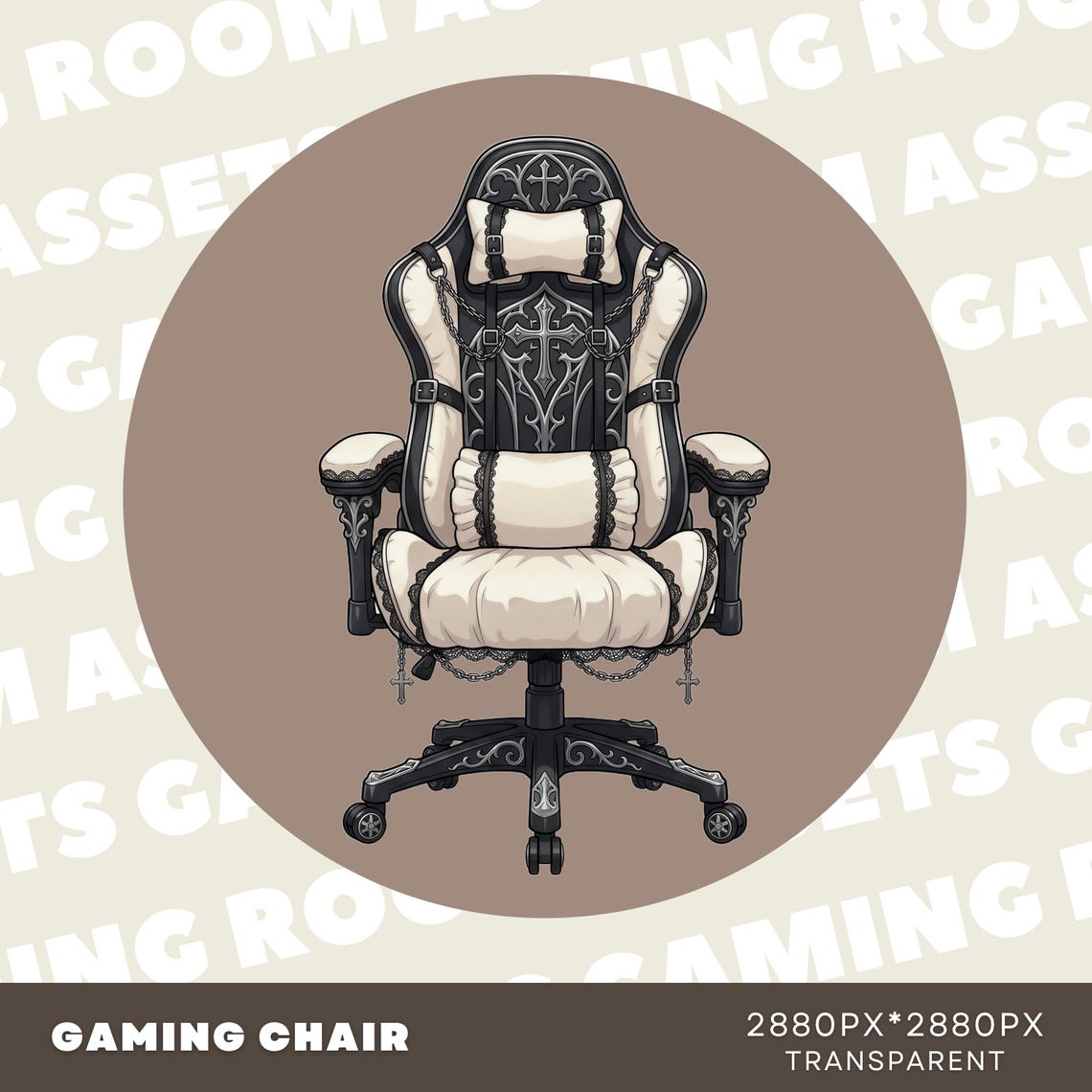 Goth Vtuber Room Asset Pack | 2D Streaming Kit | Gaming Chair ...