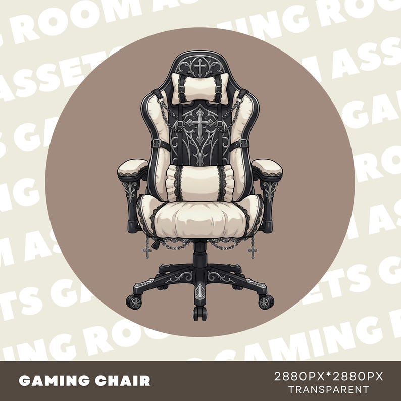 Goth Vtuber Room Asset Pack | 2D Streaming Kit | Gaming Chair ...