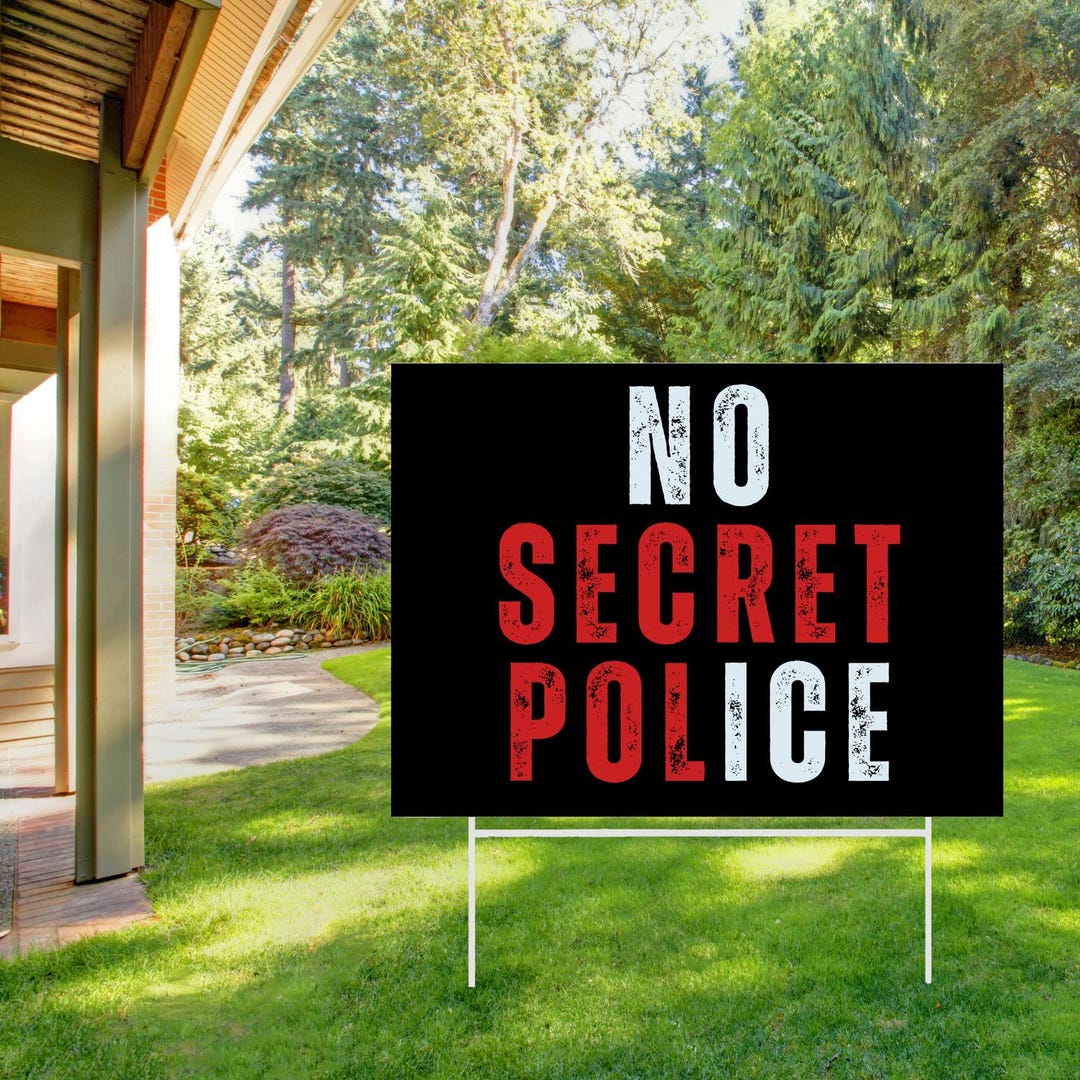 No Secret Police Yard Sign, Black Owned Business Lawn - Protest Sign ...