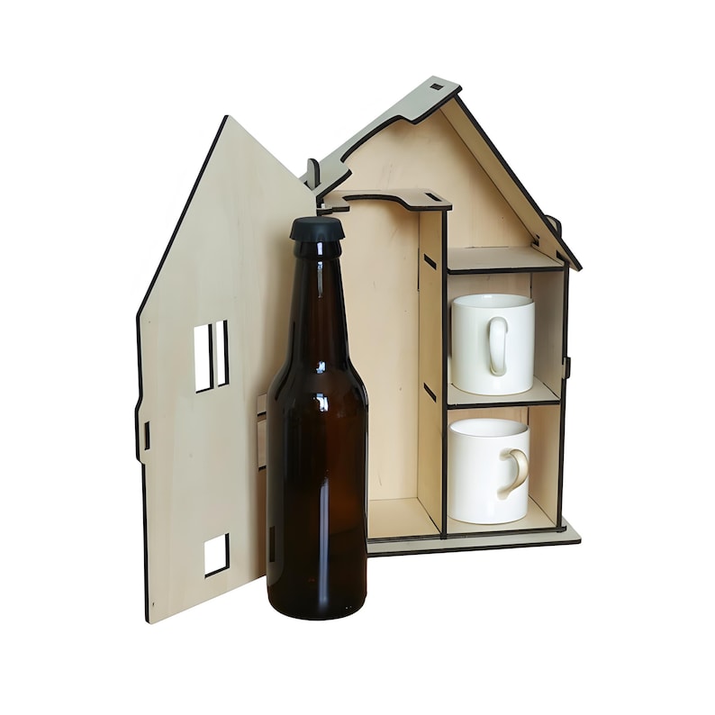 Laser Cut Christmas Wine Gift Box DXF File, 4mm Mdf-plywood Material ...