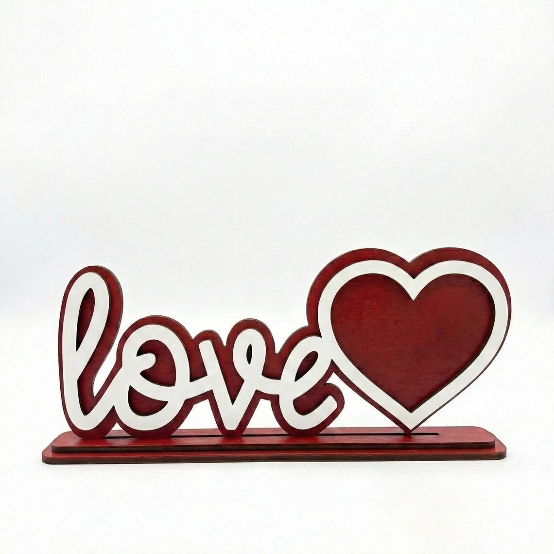 Marco de fotos con forma de corazón cortado a láser, archivos SVG y DXF ...