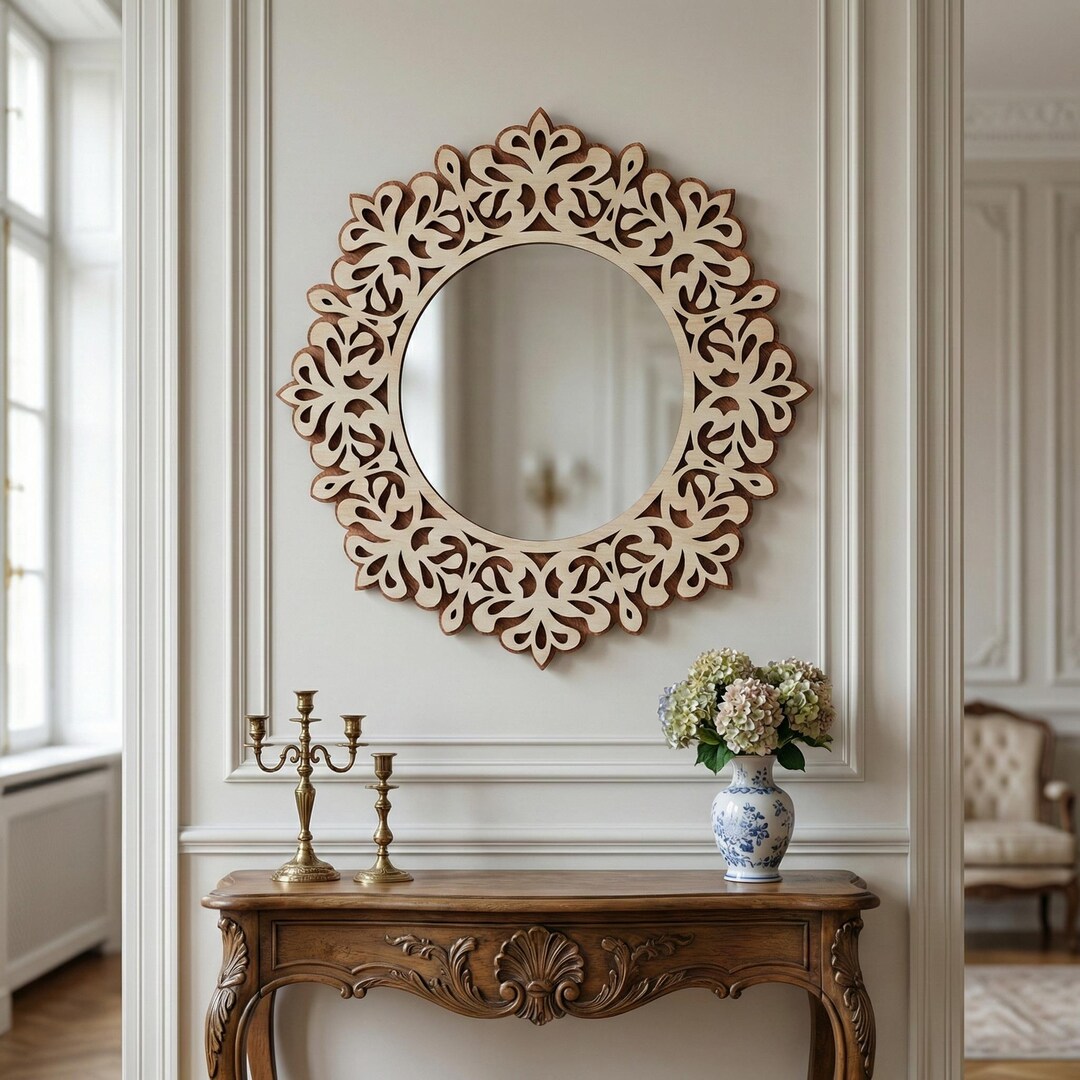 Laser Cut Layered Mirror Frame SVG DXF, Modern 3D Laser Cut Wall Decor ...