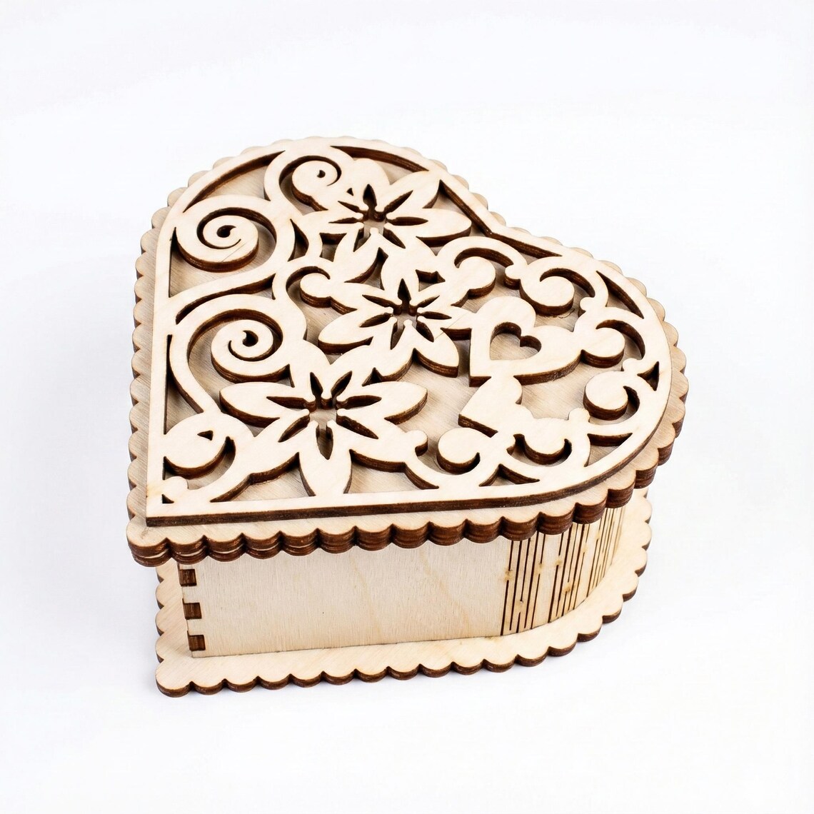 Heart Box Laser Cut SVG DXF CDR Files | 3mm Plywood Cnc Template ...