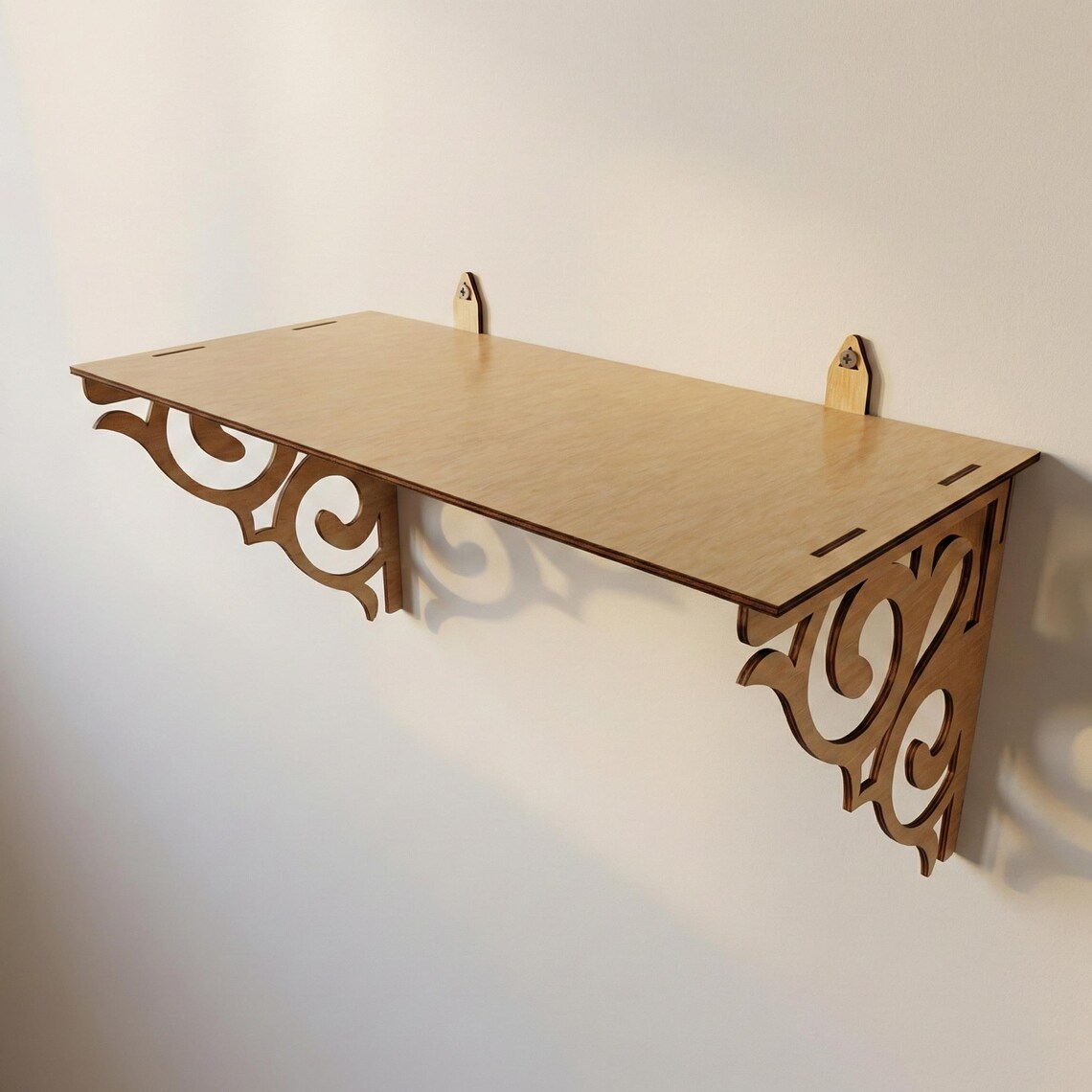 Laser Cut Floating Shelf SVG DXF | Floral Wall Shelf Vector Files | 3mm ...