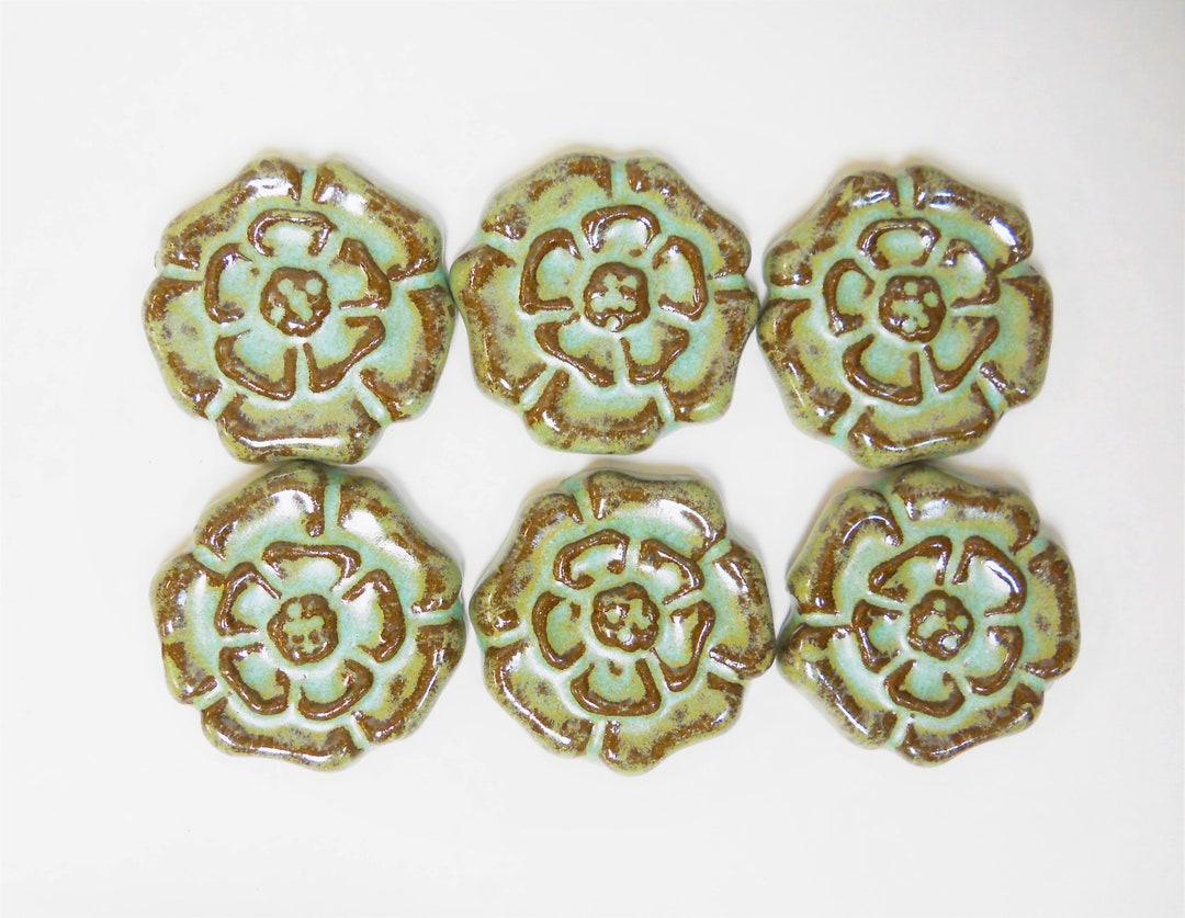 Rosette Mosaic Tiles: Handmade Ceramic Tiles. Stoneware Art Tiles ...