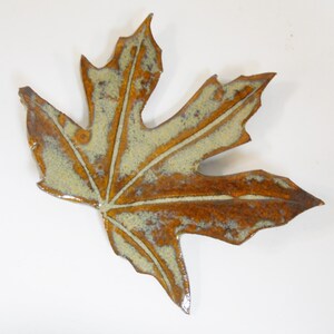 Maple Leaf Handmade Decorative Ceramic Tiles, Set of 5, Autumn Table ...