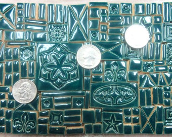 170 Mosaic Tiles: Handmade Ceramic Craft Tiles. Focal Tile, Assorted ...
