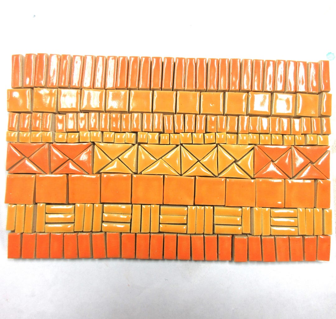 200+ Mosaic Tiles: Handmade Ceramic Craft Tiles, Small Stoneware Mosaic ...