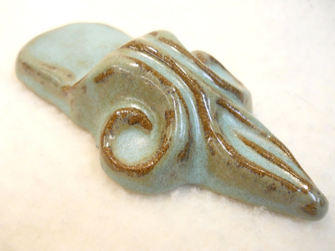 Ceramic Pot Feet Set of 4, Handmade Ceramic Fleur De Lis Pattern Pot ...