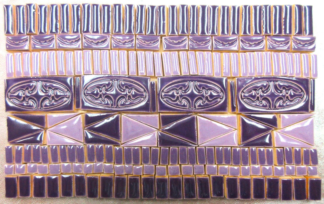 195 Mosaic Tiles: Small Handmade Ceramic Craft Tiles. Stoneware Mosaic ...