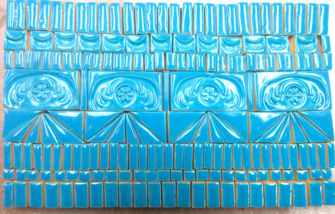190 Mosaic Tiles, Small Handmade Ceramic Craft Tiles, Small Stoneware ...