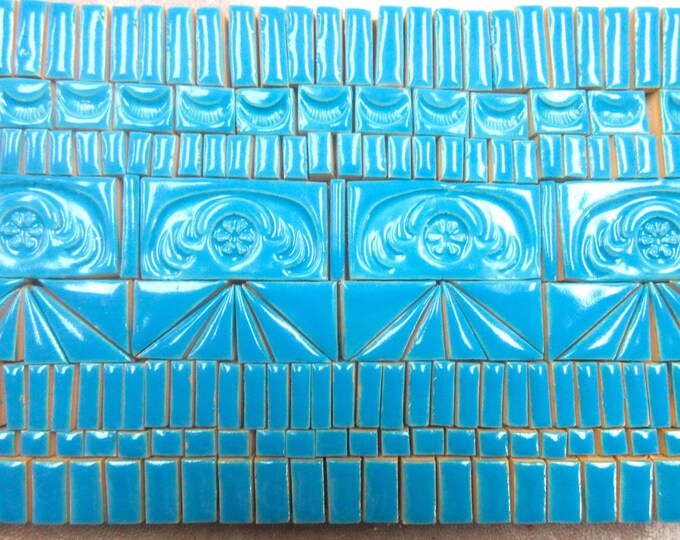 190 Mosaic Tiles, Small Handmade Ceramic Craft Tiles, Small Stoneware ...