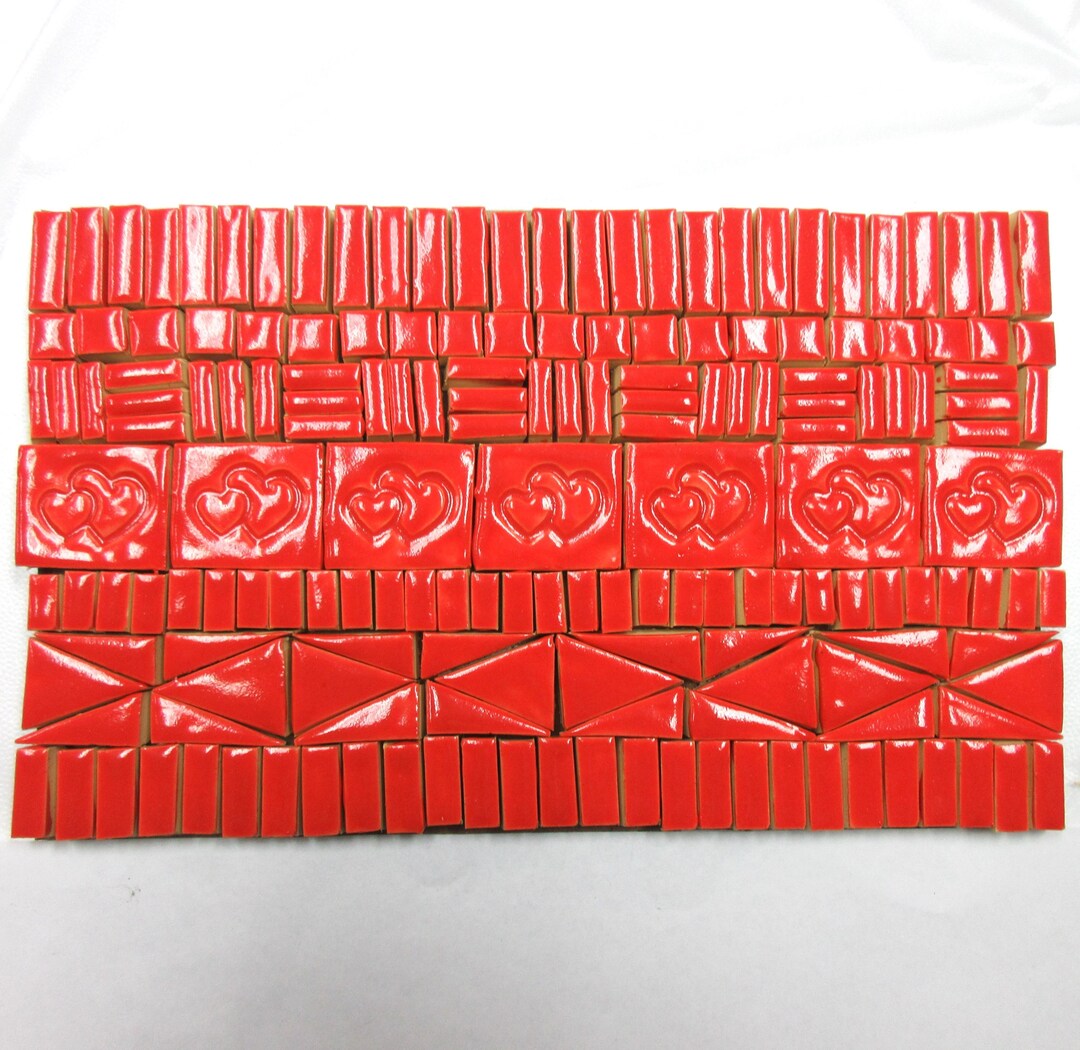 175+ Mosaic Tiles, Handmade Ceramic Craft Tiles, Small Stoneware Mosaic ...