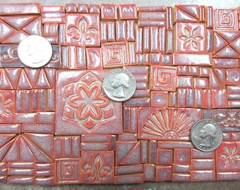 170 Mosaic Tiles: Handmade Ceramic Craft Tiles. Focal Tile, Assorted ...