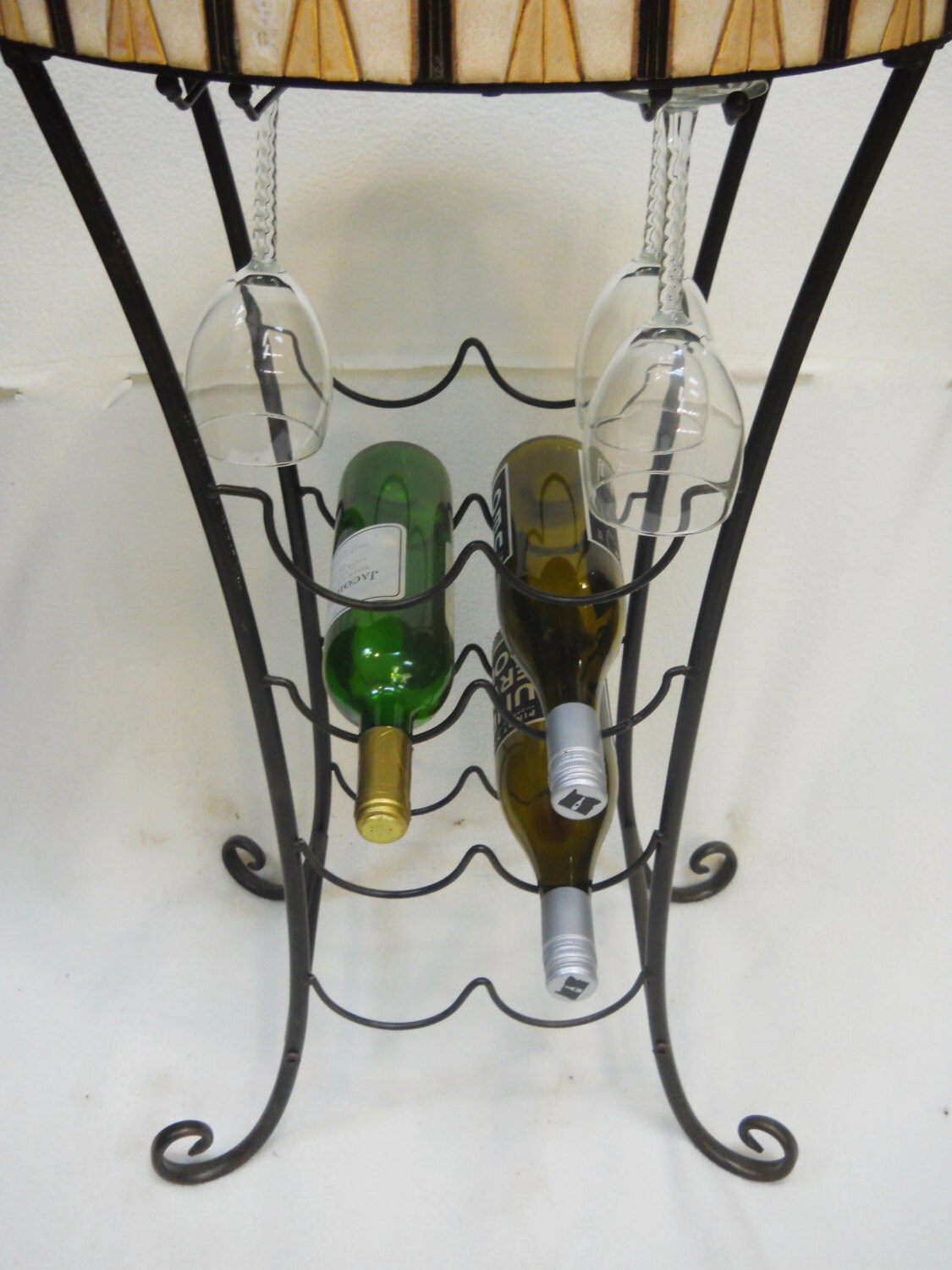 Mosaic Tile Wine Table and Goblet Rack With Handmade Ceramic Tile ...