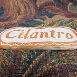 Cilantro Herb Plant Marker Ceramic Garden Sign: Handmade Raised Letter ...