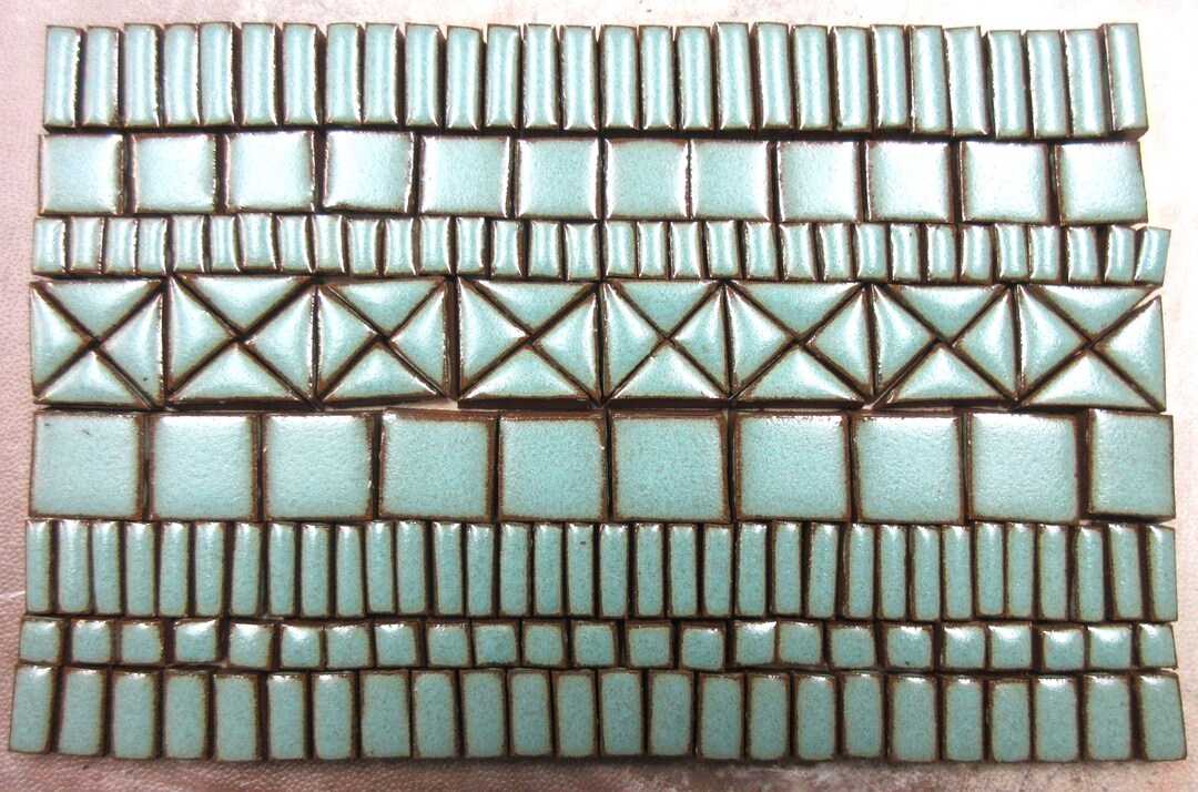 195 Mosaic Tiles, Handmade Ceramic Craft Tiles, Stoneware Mosaic Art ...