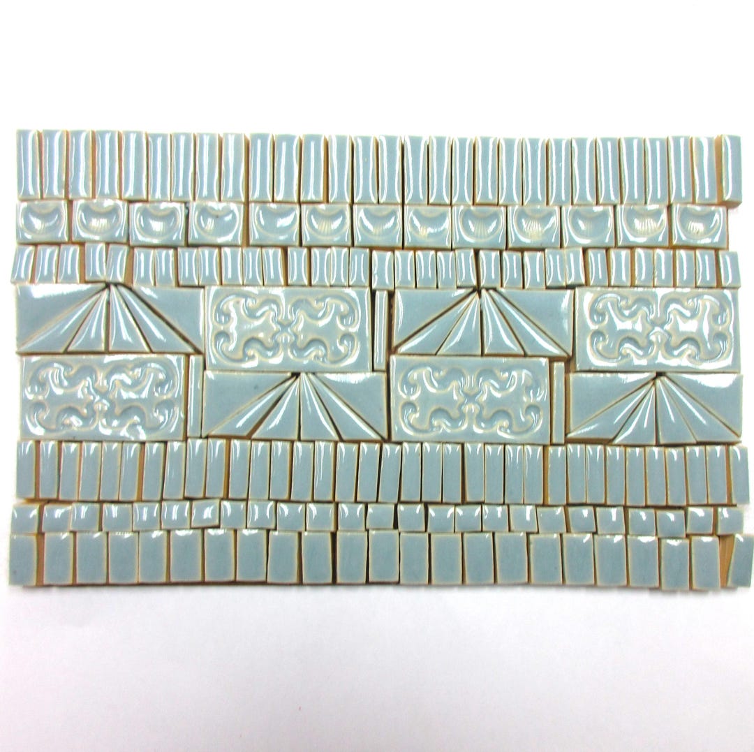 185+ Craft Tiles, Wedgwood Blue Ceramic Mosaic Tiles, Pale Blue ...