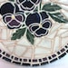 Pansy Mosaic Tile Trivet and Wall Art , 9" Handmade Ceramic Tile Mosaic ...