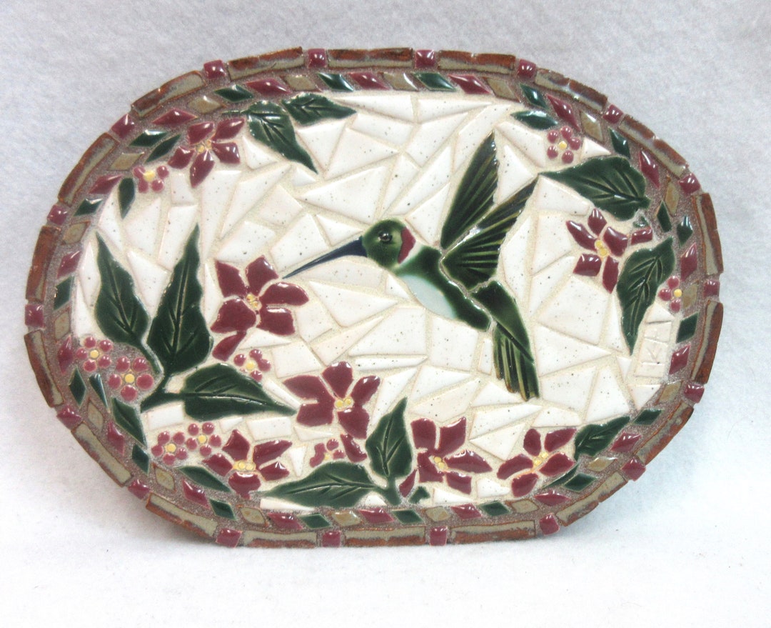 Hummingbird Mosaic Tile Wall Art, 10 X 7 Hummingbird Decor, Handmade ...
