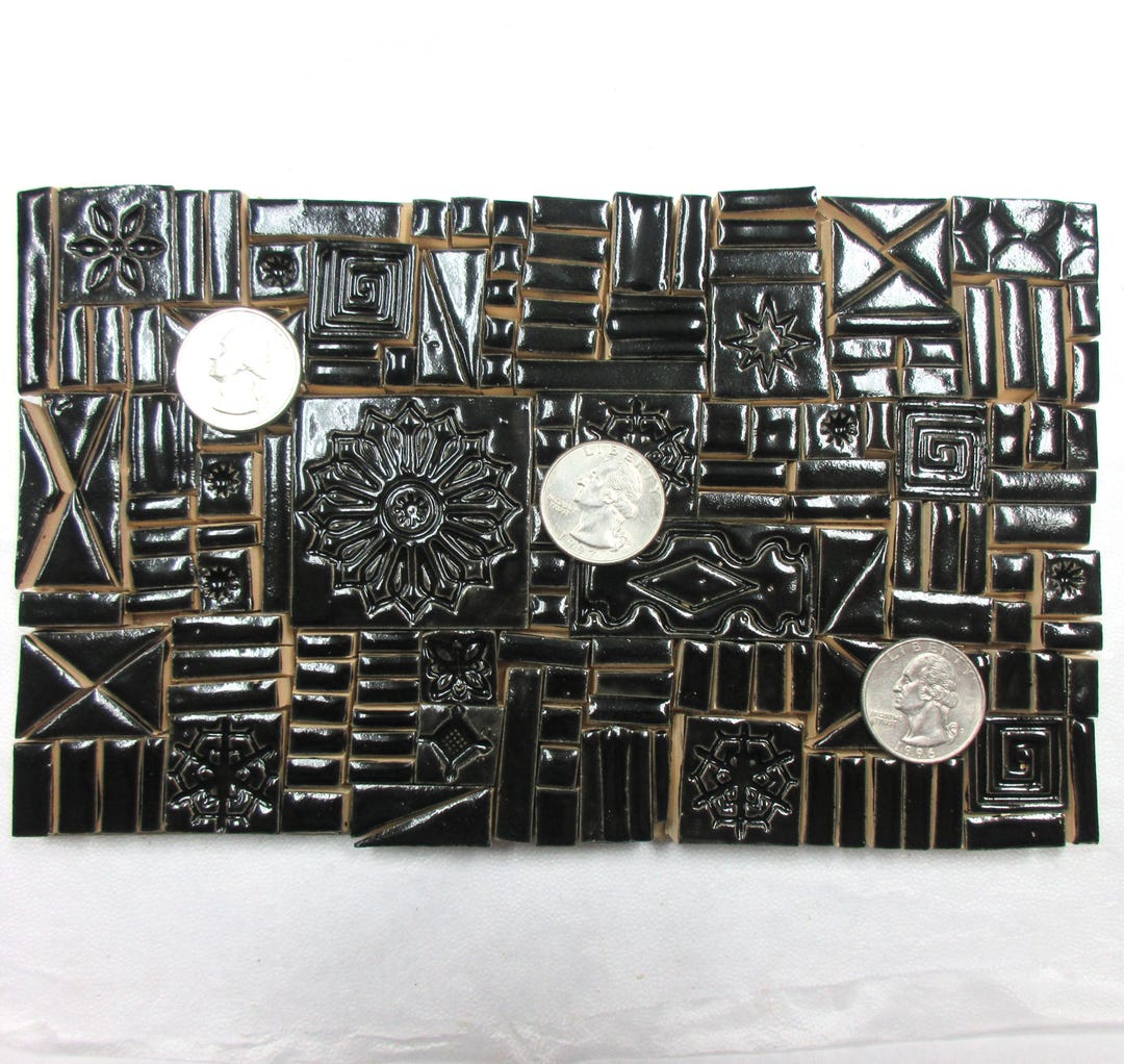 160 Mosaic Tiles, Small Handmade Ceramic Craft Tiles, Assorted Tile ...