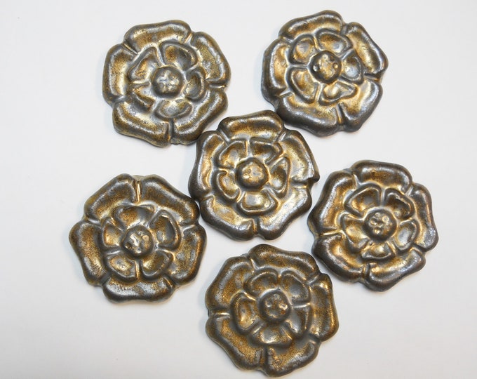 Rosette Tiles, Ceramic Mosaic Tiles, 2" Stoneware Craft Tiles, Set of 6 ...