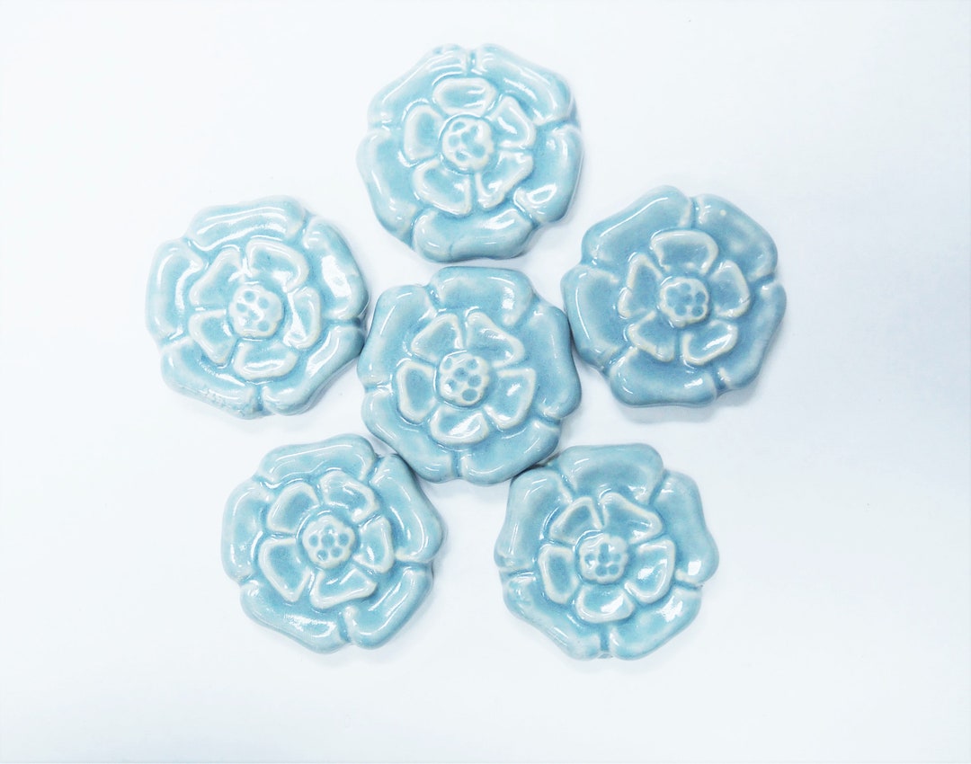 Rosette Mosaic Tiles: Handmade Ceramic Craft Tiles. Stoneware Mosaic ...