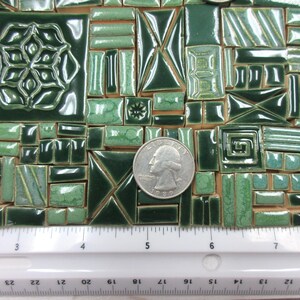 190 Mosaic Tiles: Handmade Ceramic Small Craft Tiles. Assorted Shapes ...