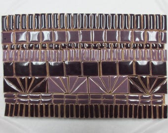 190+ Mosaic Tiles, Small Handmade Ceramic Craft Tiles, Small Stoneware ...